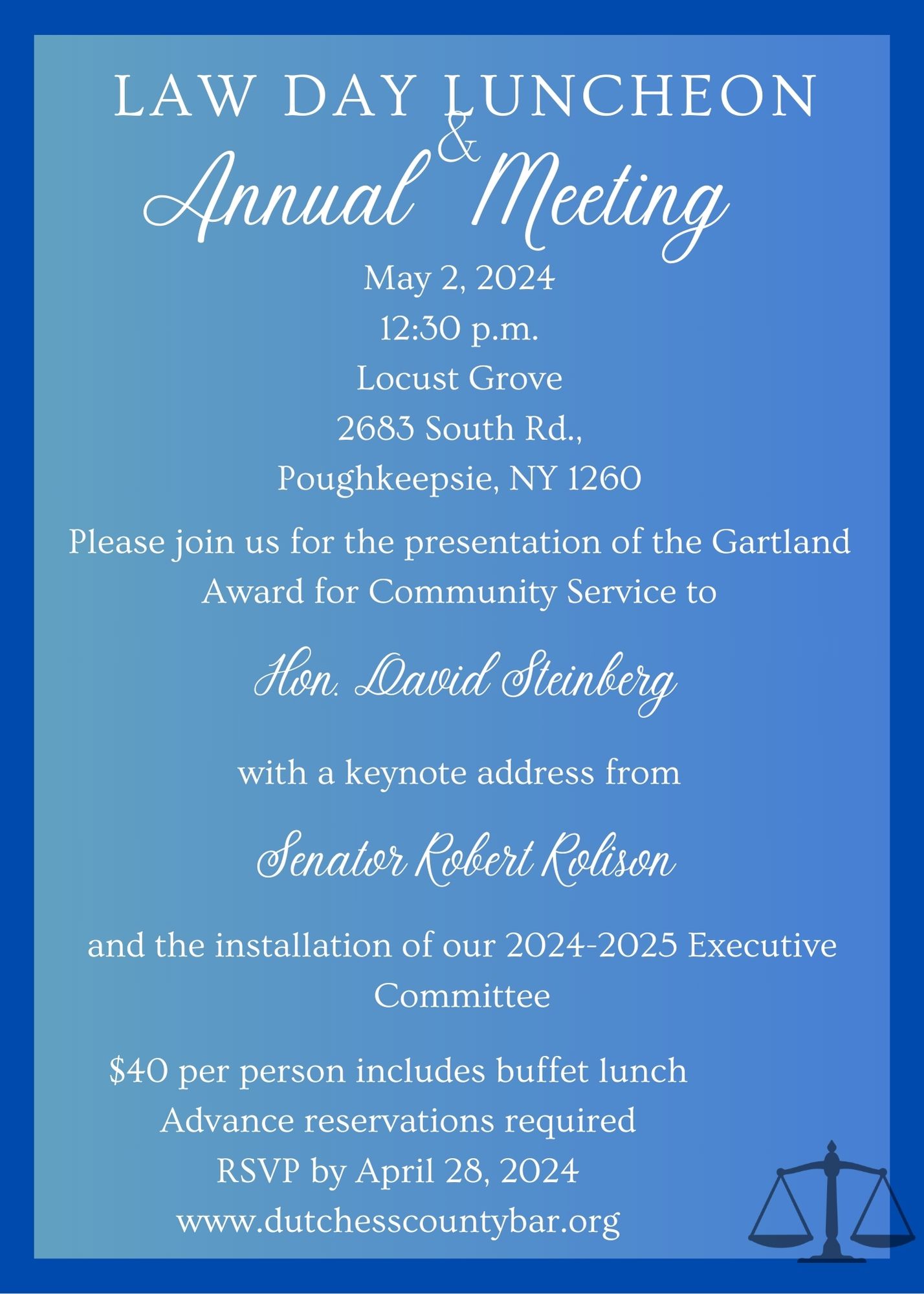 Law Day Luncheon and Annual Meeting – Dutchess County Bar Association